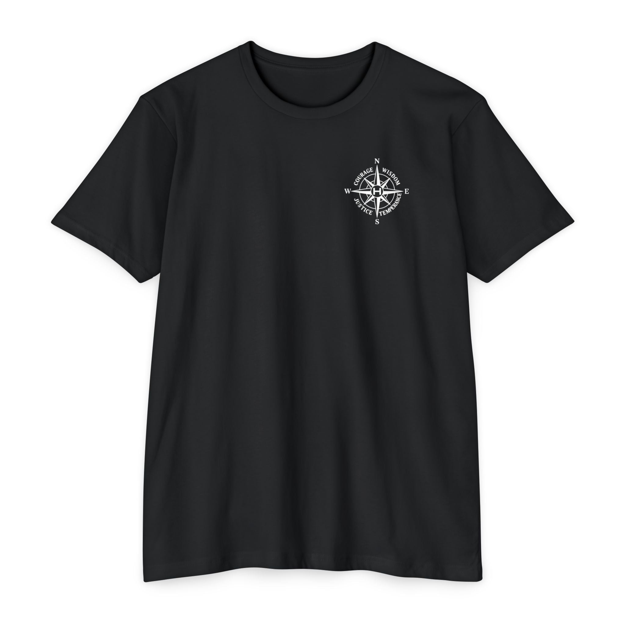 Virtuous Compass Tee – Minimalist Philosophy T-Shirt | Henosis Apparel